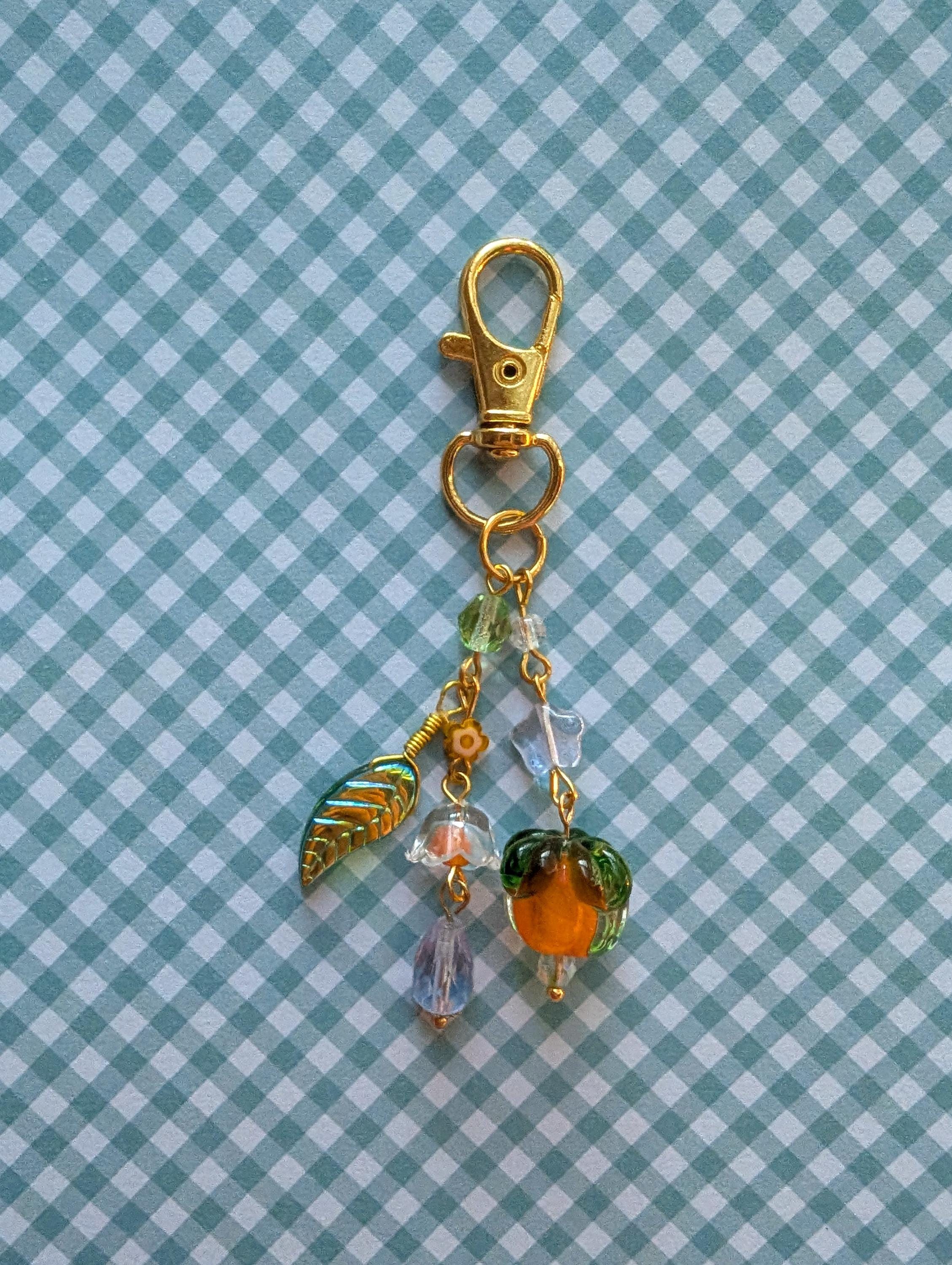 Cute Glass Berry Charms Tangerine, Strawberry, Blackberry Keychains ...
