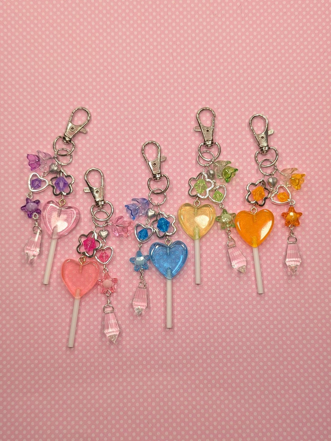 Y2K Translucent Colorful Lollipop Keychains | Cute Sparkly Sucker Pop ...