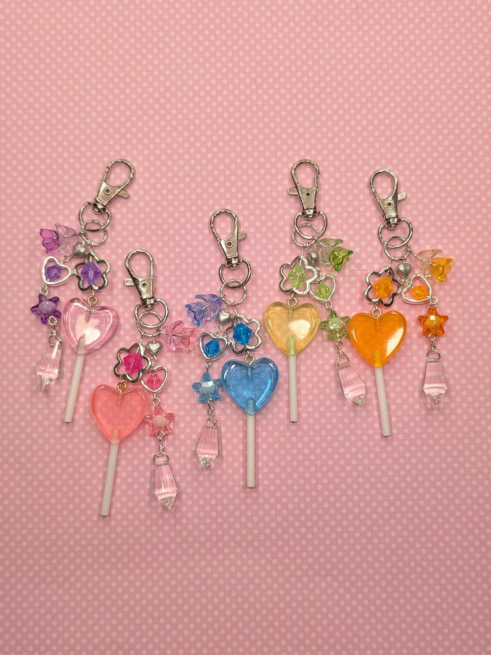 Y2K Translucent Colorful Lollipop Keychains | Cute Sparkly Sucker Pop ...