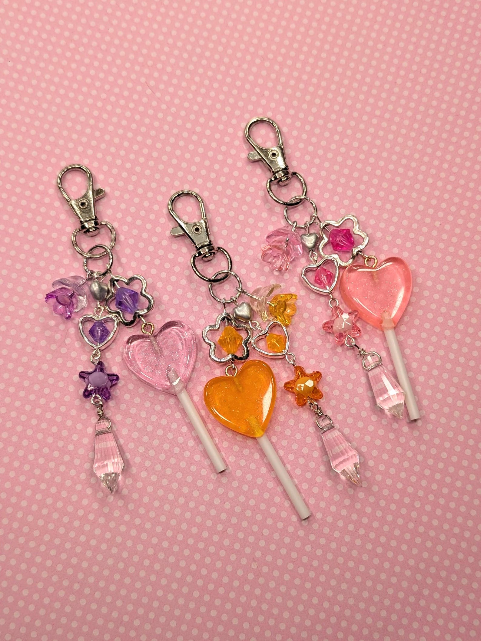 Y2K Translucent Colorful Lollipop Keychains | Cute Sparkly Sucker Pop ...
