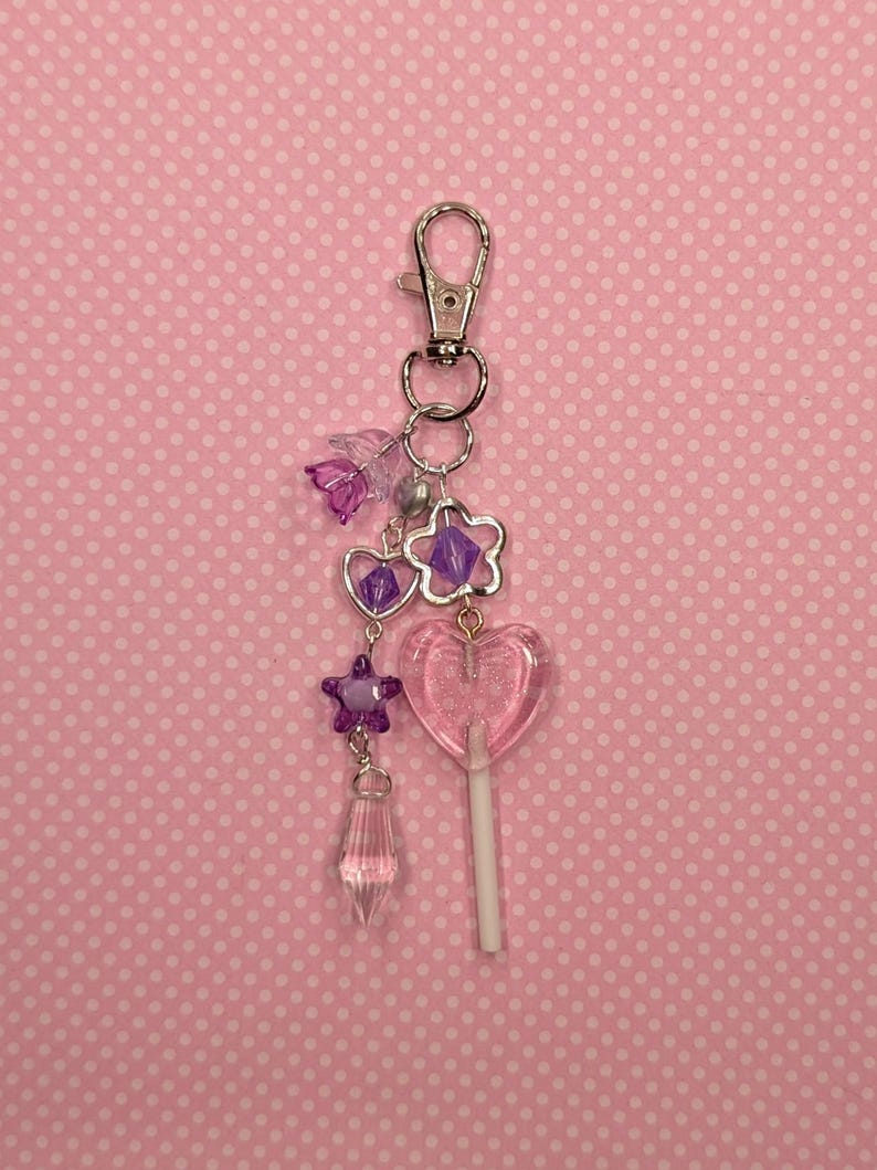 Y2K Translucent Colorful Lollipop Keychains | Cute Sparkly Sucker Pop ...