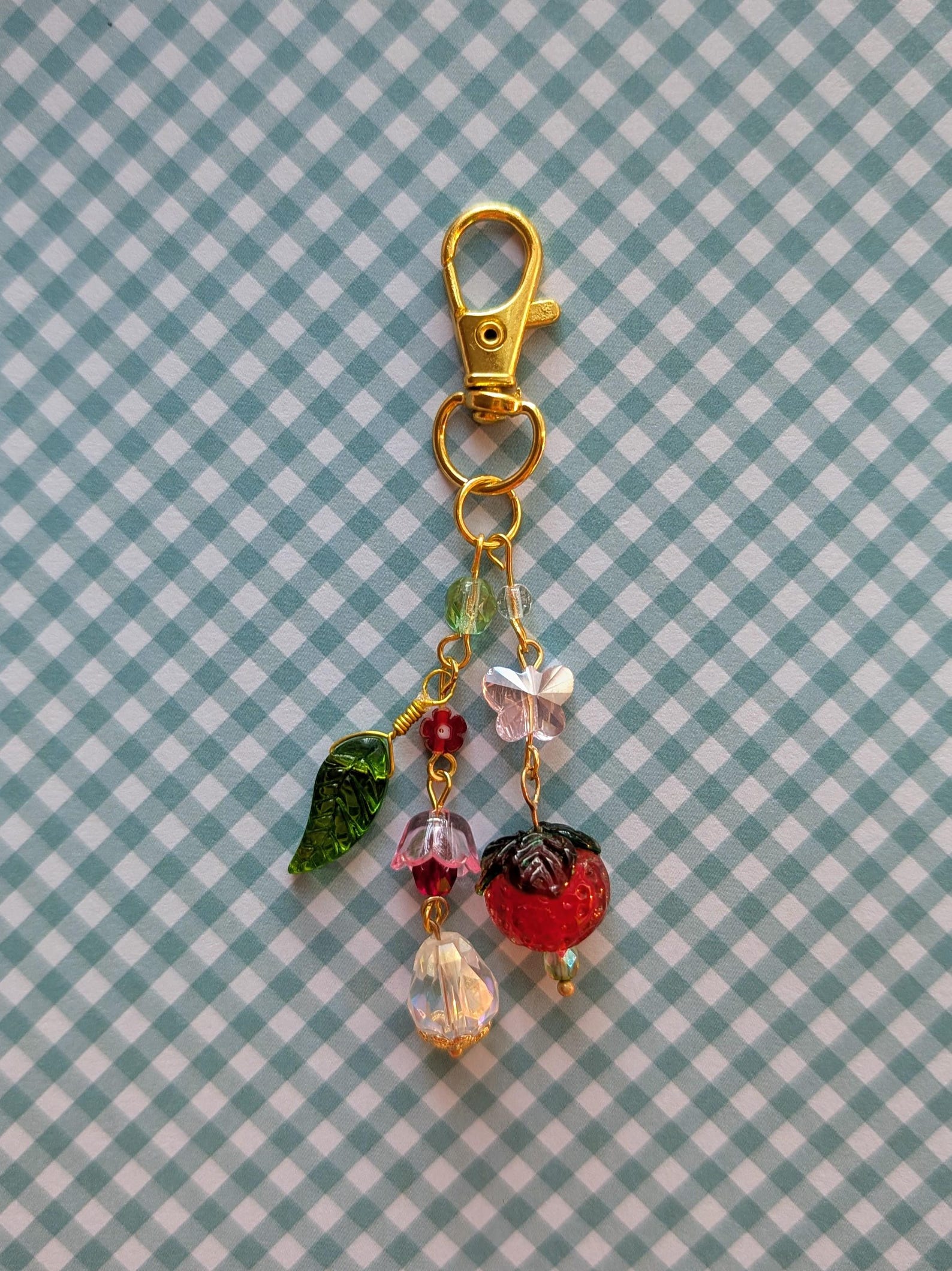 Cute Glass Berry Charms Tangerine, Strawberry, Blackberry Keychains ...