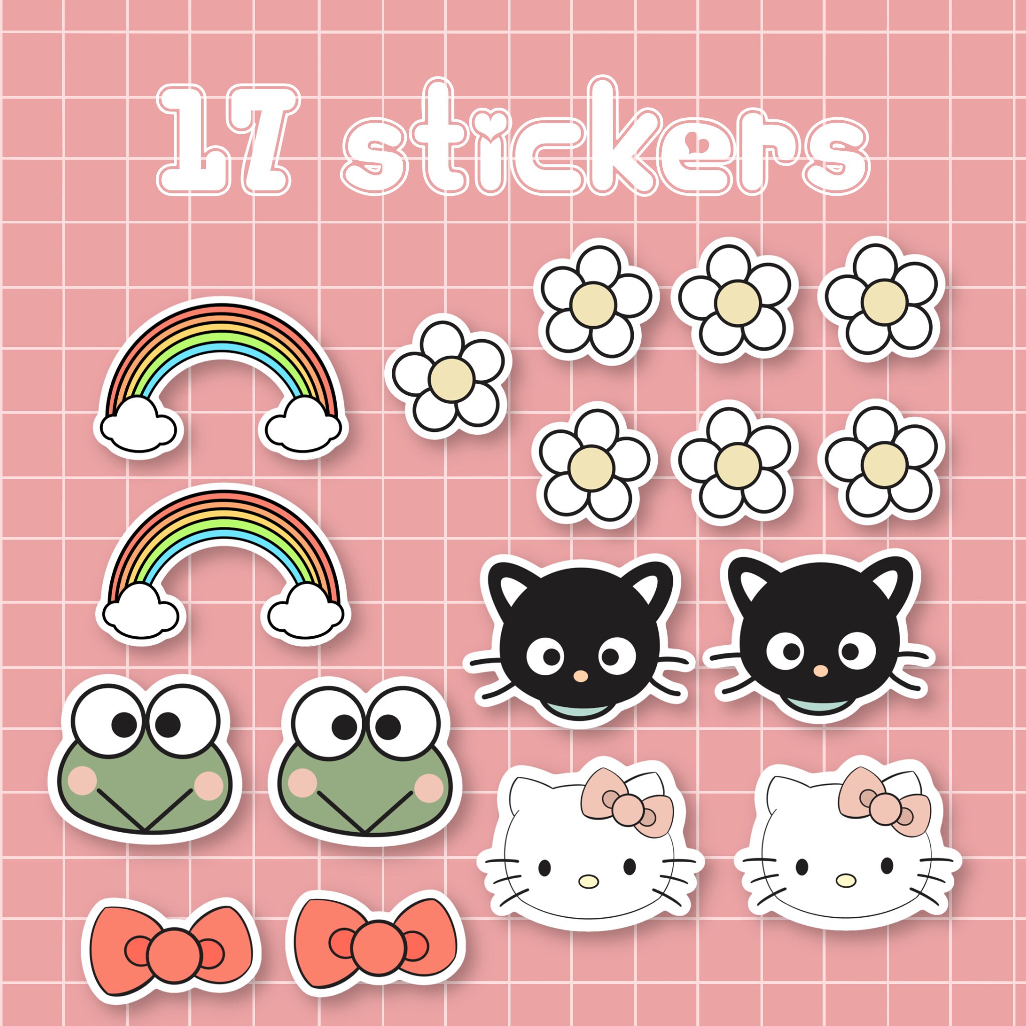 Hello Kitty Water Resistant Stickers Hello Kitty Sticker - Etsy