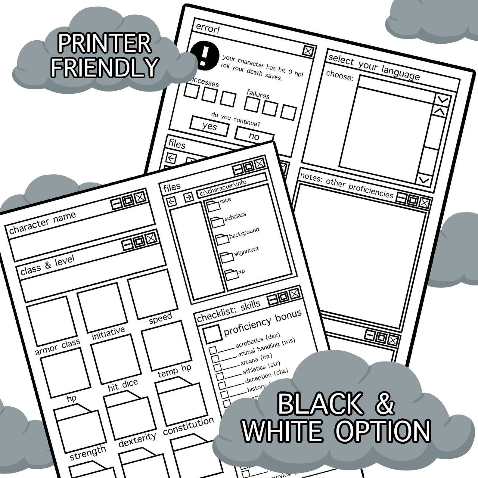 D&D 5e Character Sheet: Pixel Pink Sky Digital Edition, 5e Character ...