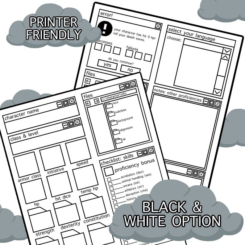D&D 5E Character Sheet: Retro Synthwave Digital Edition, 5e Character ...