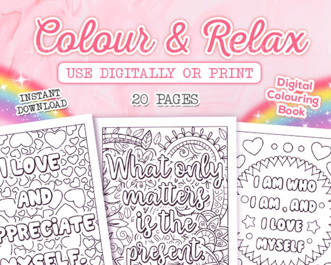 20 Affirmation / Motivation Quote Printable Coloring Pages to Download ...