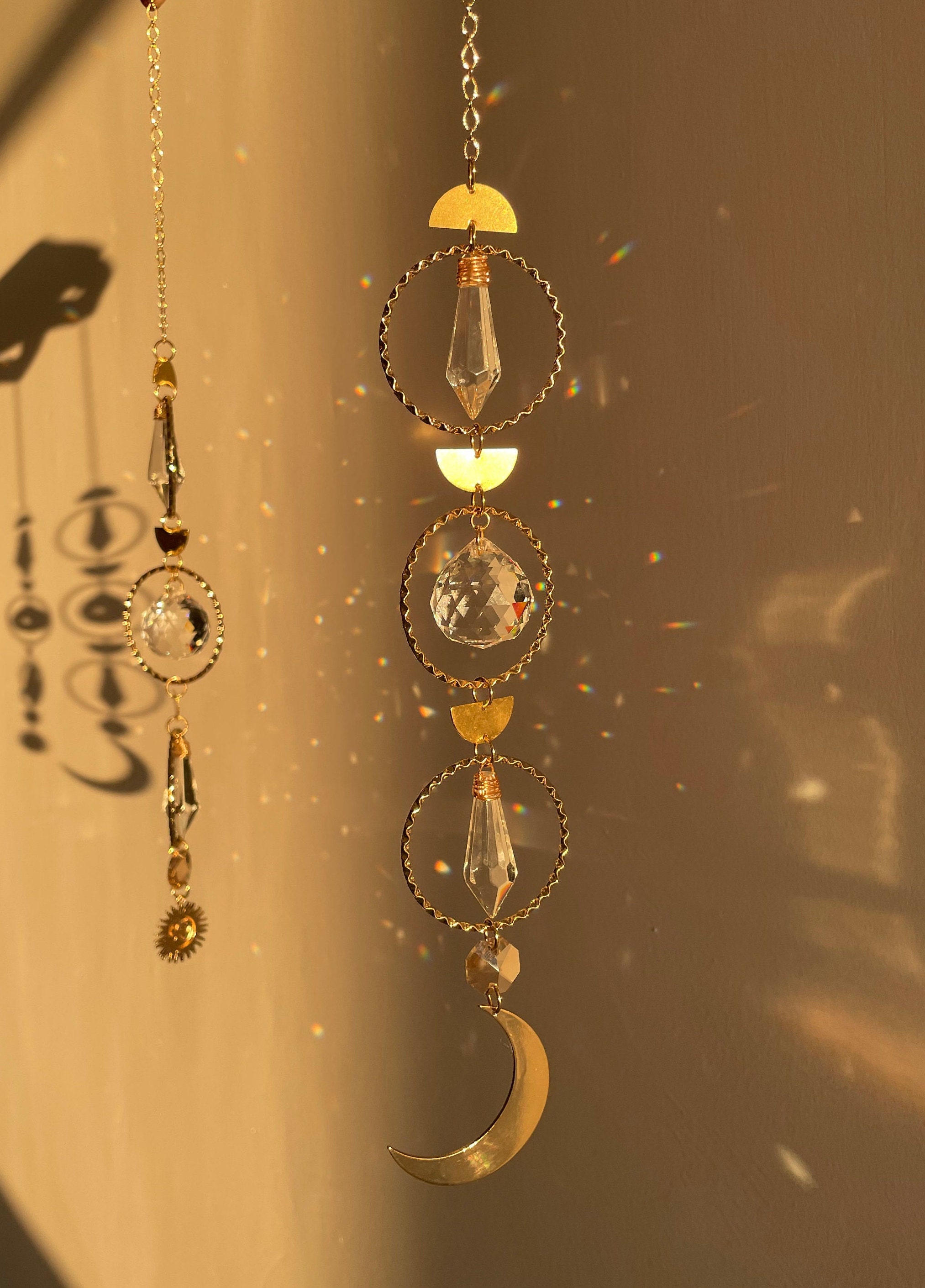 Sun Catcher/ Moon Sun Catcher/ Crystal Suncatcher/ Hanging - Etsy Australia