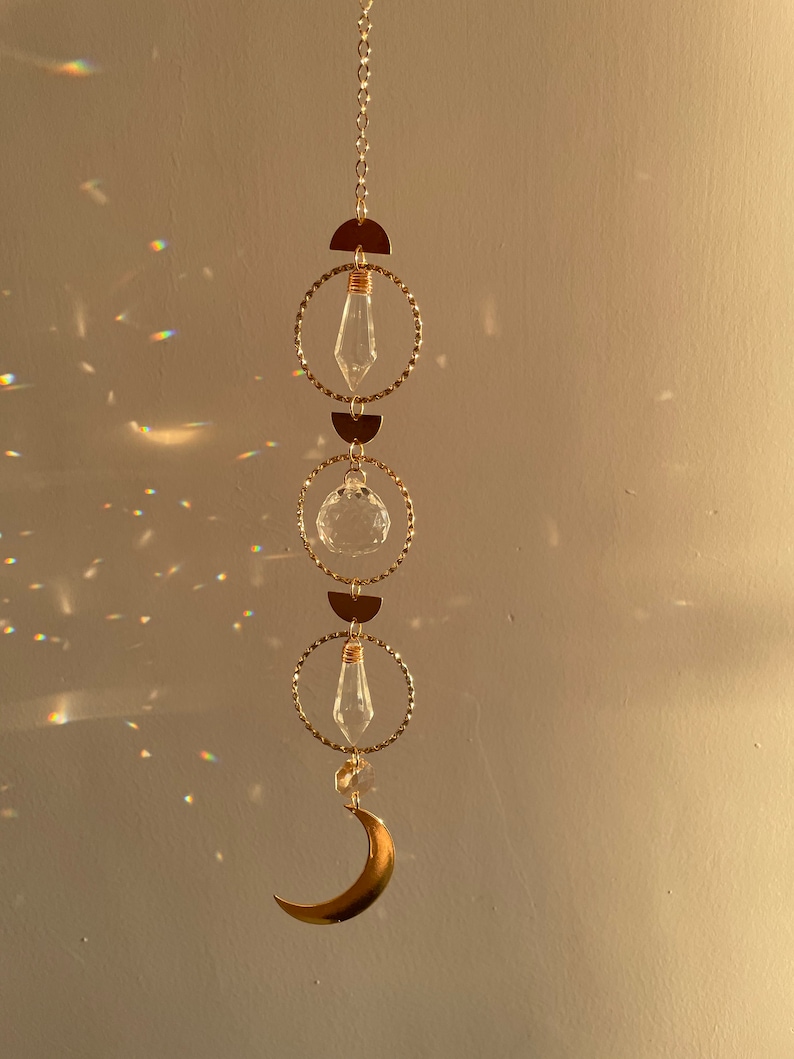 Sun Catcher/ Moon Sun Catcher/ Crystal Suncatcher/ Hanging - Etsy