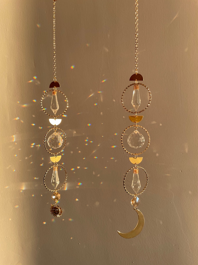Sun Catcher/ Moon Sun Catcher/ Crystal Suncatcher/ Hanging - Etsy