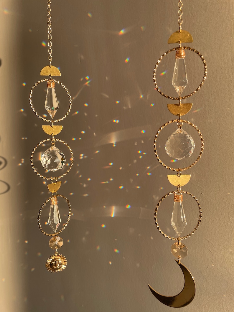 Sun Catcher/ Moon Sun Catcher/ Crystal Suncatcher/ Hanging - Etsy