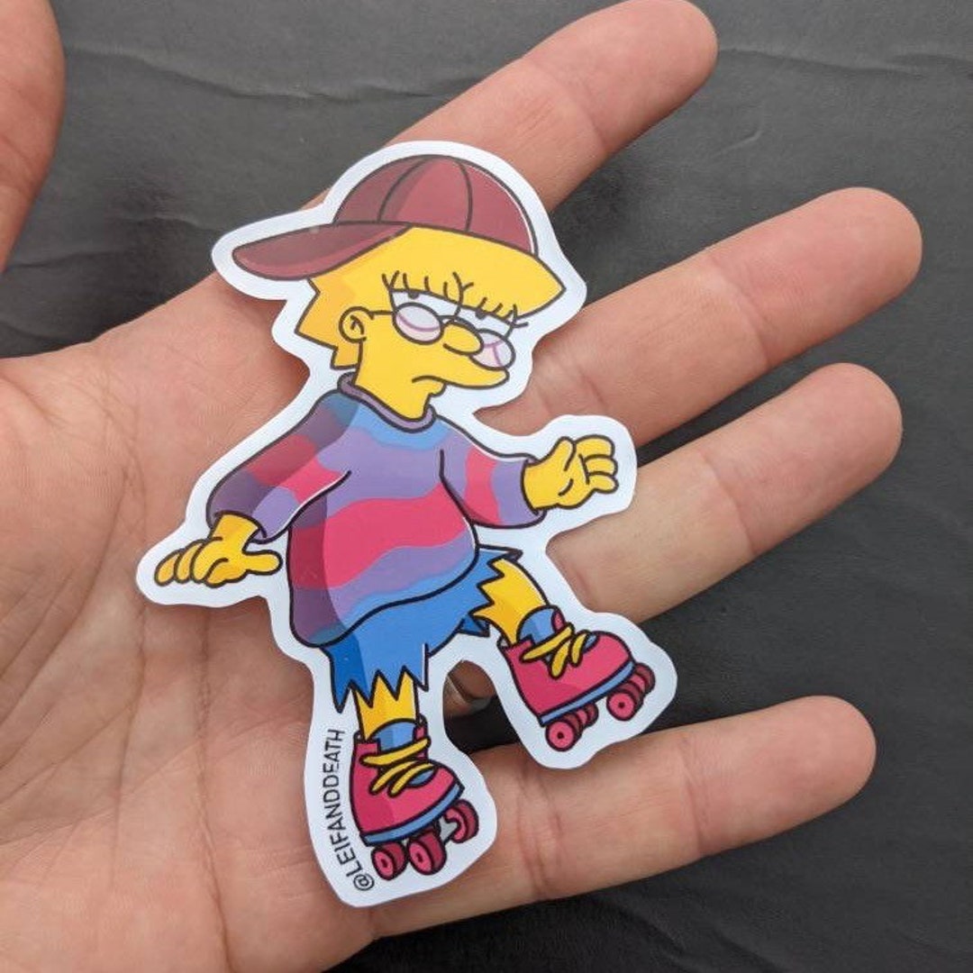 Lisa Simpson With Roller Skates Vinyl Sticker - Etsy UK