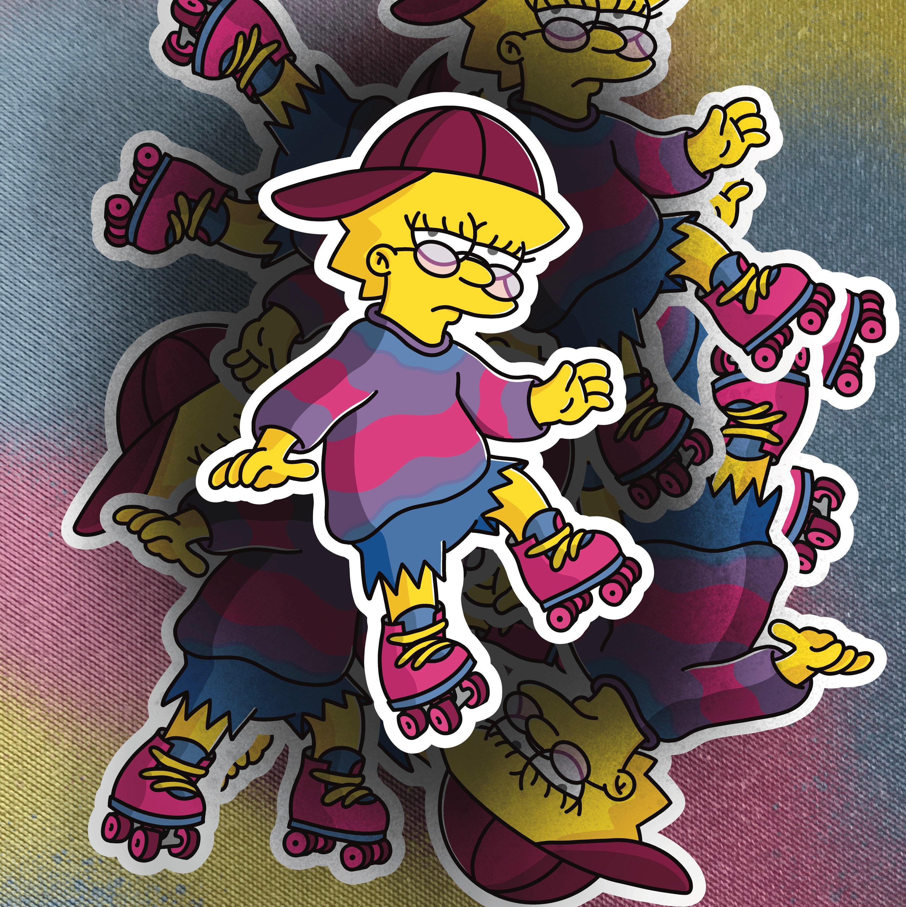 Lisa Simpson With Roller Skates Vinyl Sticker - Etsy