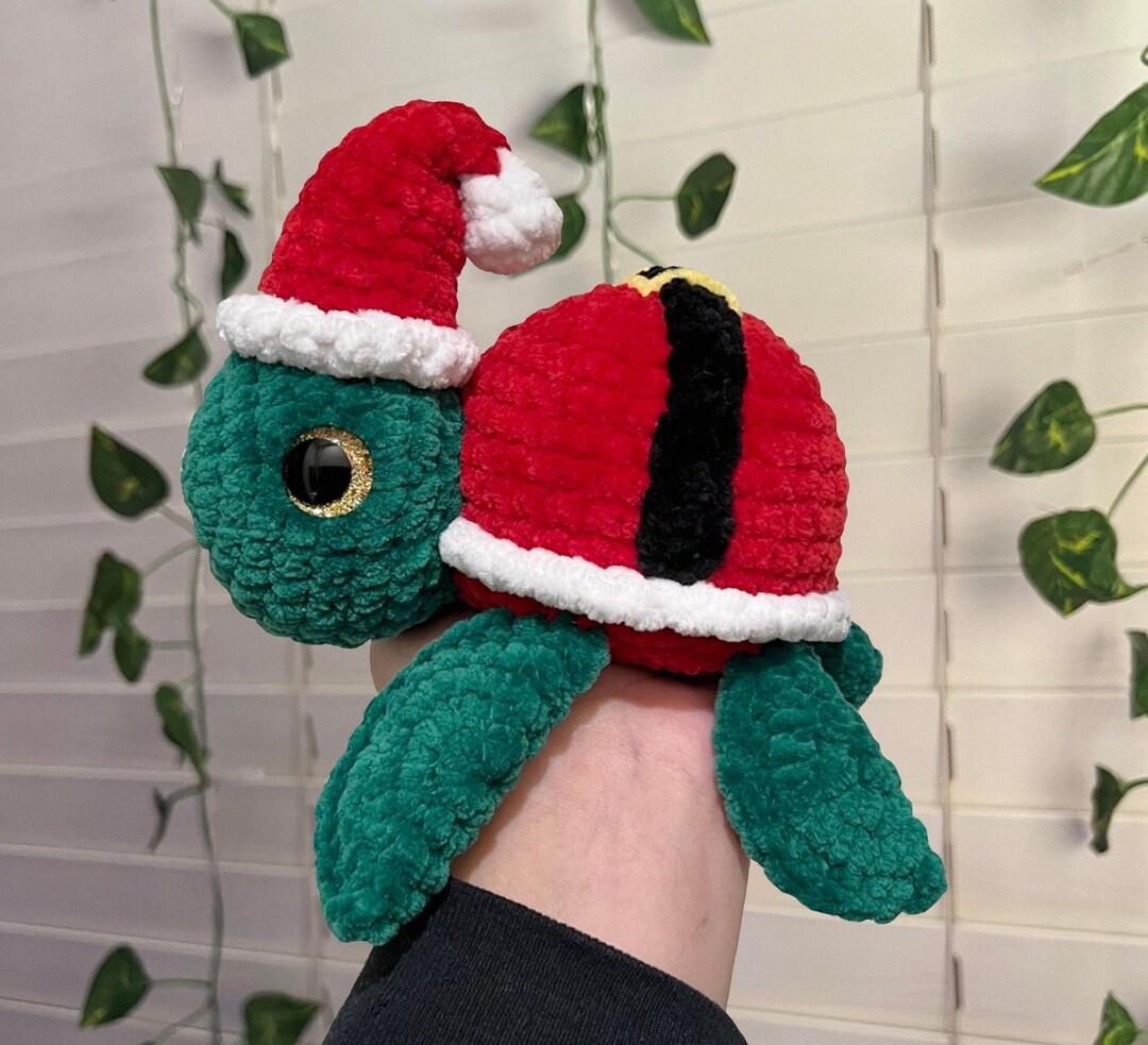 Christmas Santa Turtle Crochet Plushie Amigurumi - Etsy