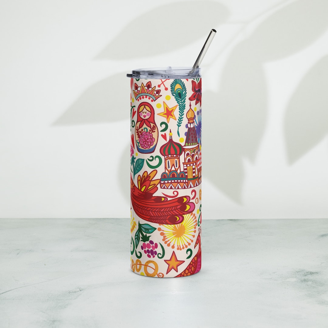 Russian-themed Stainless Steel Tumbler - Etsy