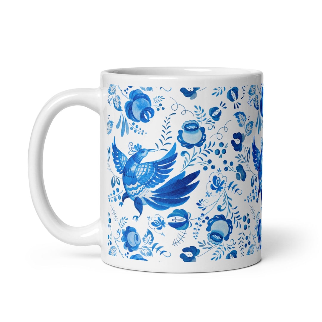 Russian Traditional Gzhel Pattern Mug - Available in 3 Sizes - Etsy