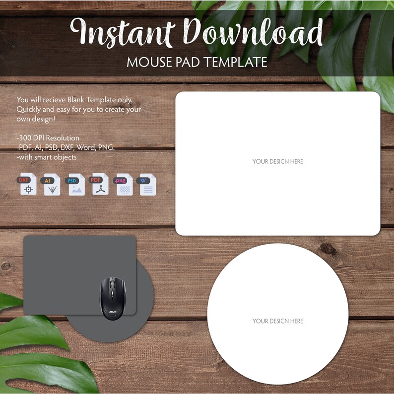 Mousepad Template Sublimation Template SVG DXF Psd | Etsy Canada