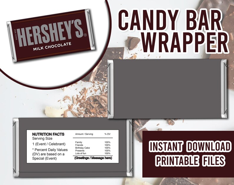 Candy Bar Wrapper Template SVG PSD Eps Ai Jpeg Png Pdf | Etsy