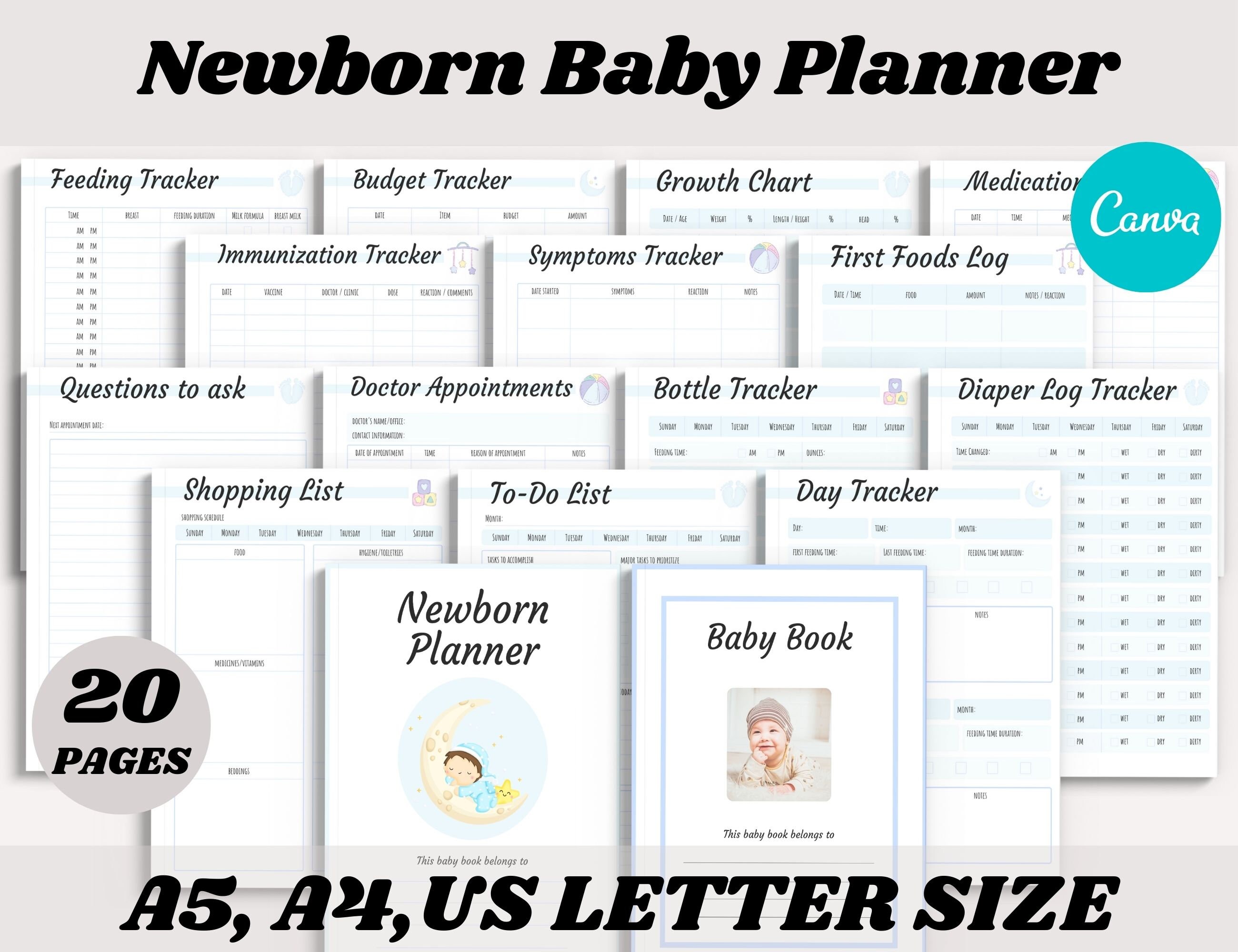 Newborn Boy Planner Baby Book Canva Template OK for | Etsy
