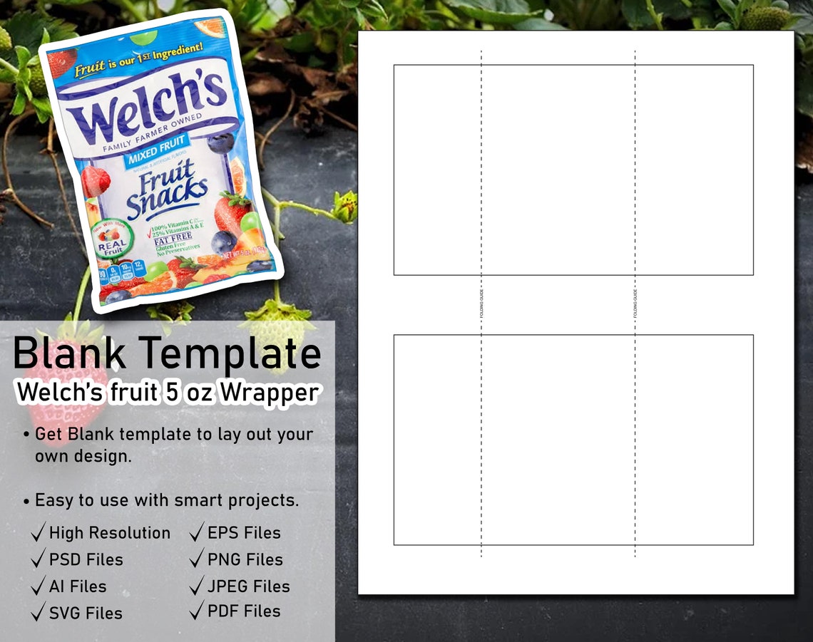Fruit Snack Template Svg Psd Eps Ai Jpeg Png Pdf Ok Etsy