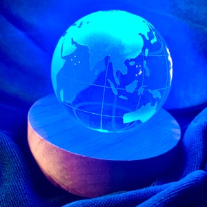 Giant Earth Marble - Transparent and Glossy Etched Earth Marble on ...