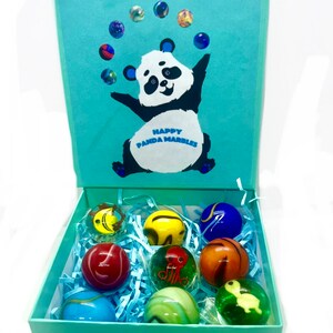 Marbles Aquarius Set of 9 Medium 22mm Marbles Including 3 Handmade ...