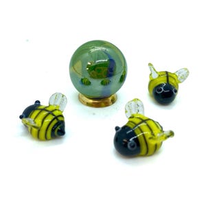 Handmade Glass Marble Set – Flower Bouquet With Glass Bee, Kids Toy - Etsy