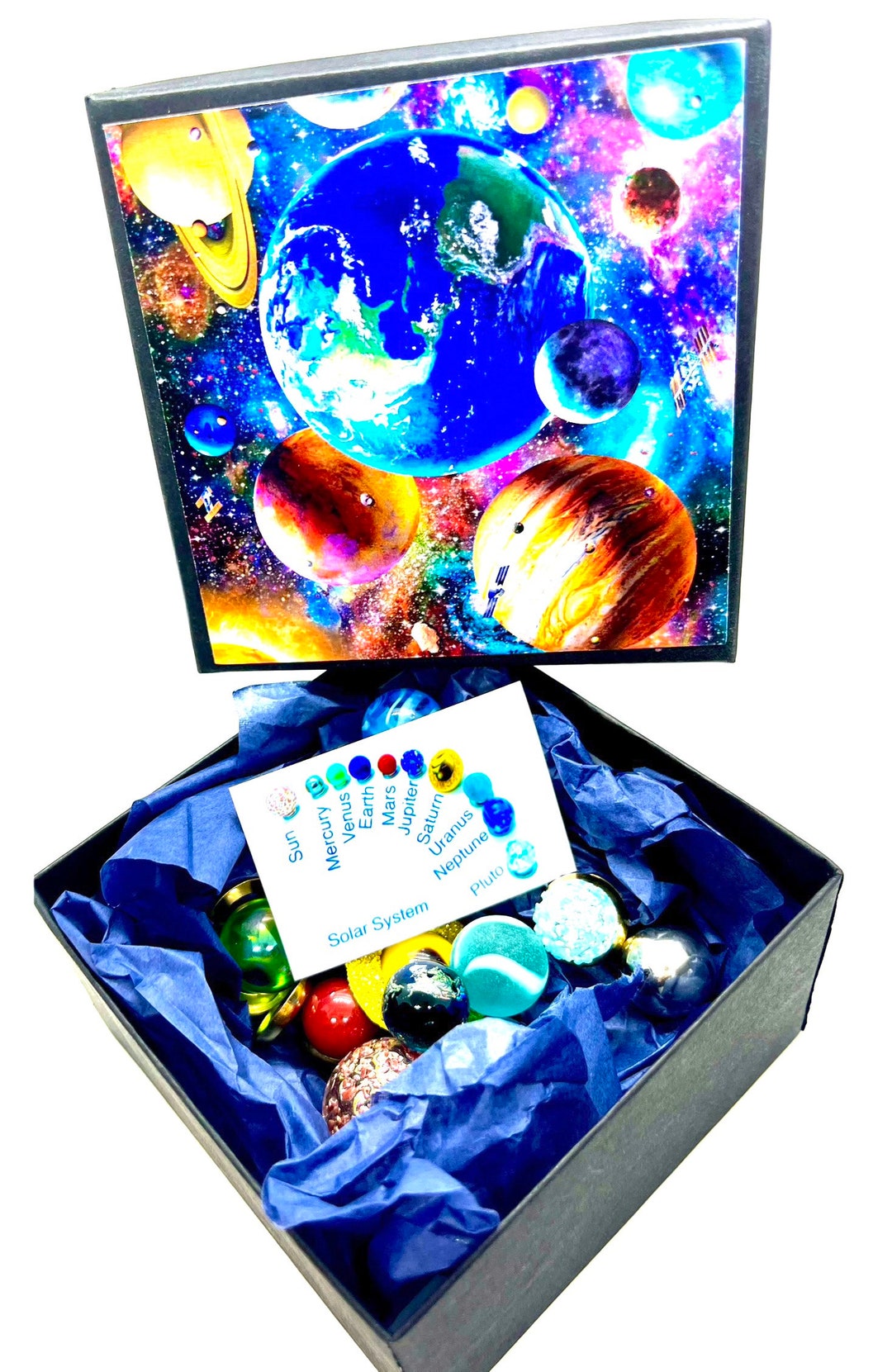 Solar System Set - Planet Earth Space Glass Marbles Educational Kids ...