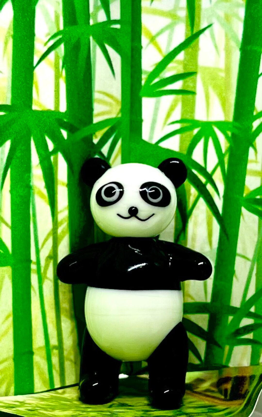 Handmade Glass Panda Figurine - Handblown Murano Standing Panda Glass ...