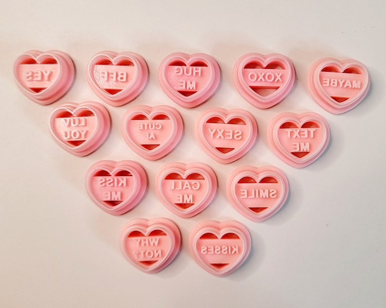 Valentines Conversation Hearts Cutter Set | 14pc Sweethearts Cutters ...