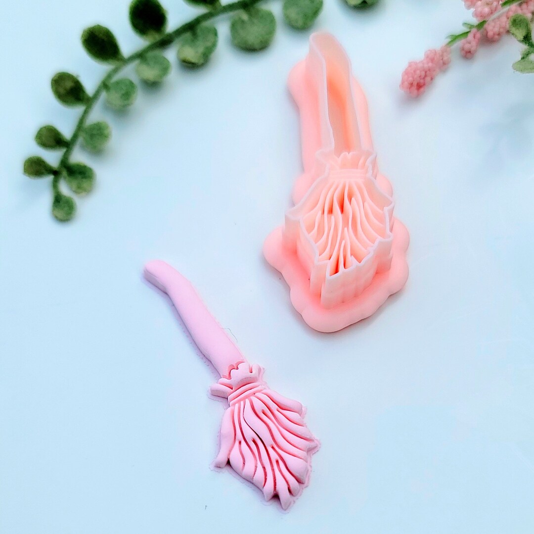 Witch Broom Clay Cutter | Mirrored Set | 2 Sizes | Broom Cutter ...
