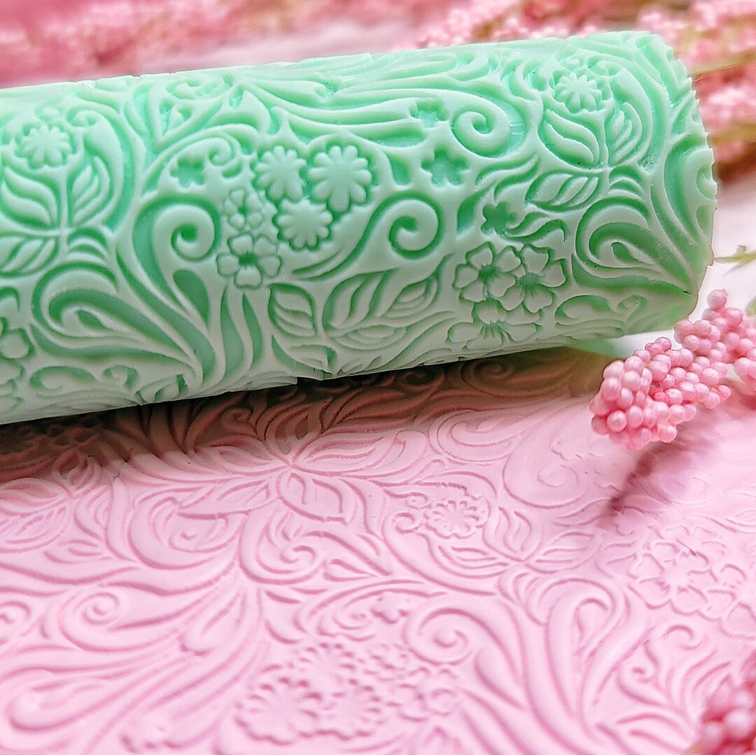 Polymer Clay Texture Rollers Large Floral Texture Roller Flowers Spring ...