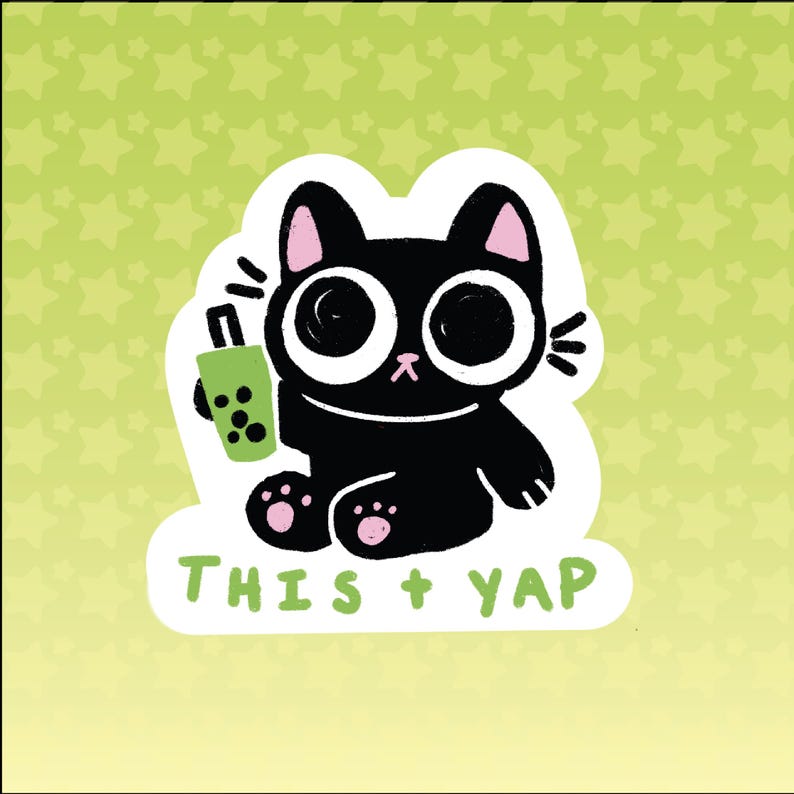 This and Yap Sticker – Boba Cat Vibes - Etsy