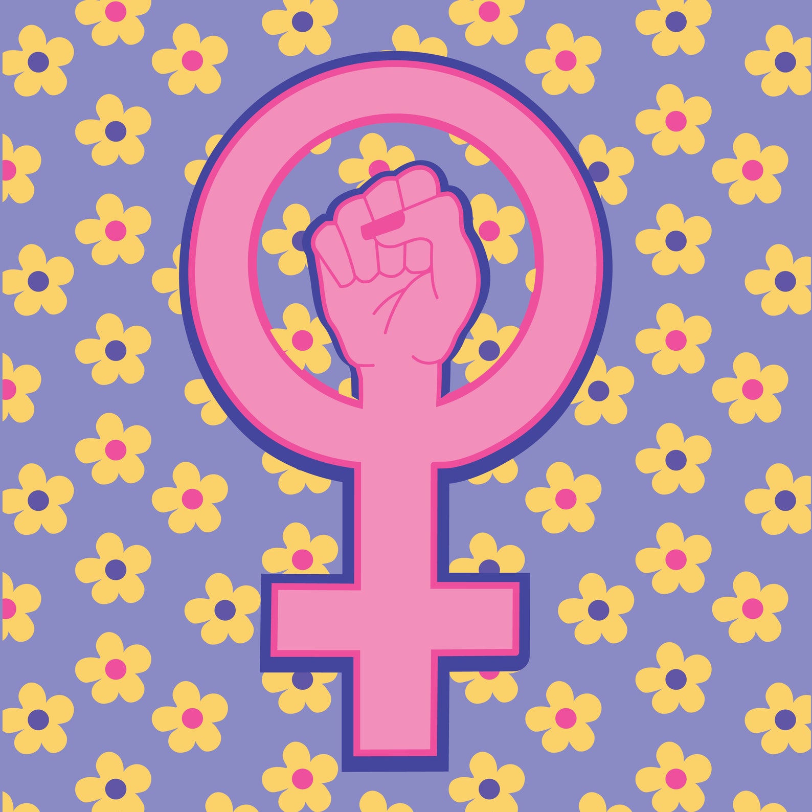 Feminism Symbol Print Illustrative Poster Etsy
