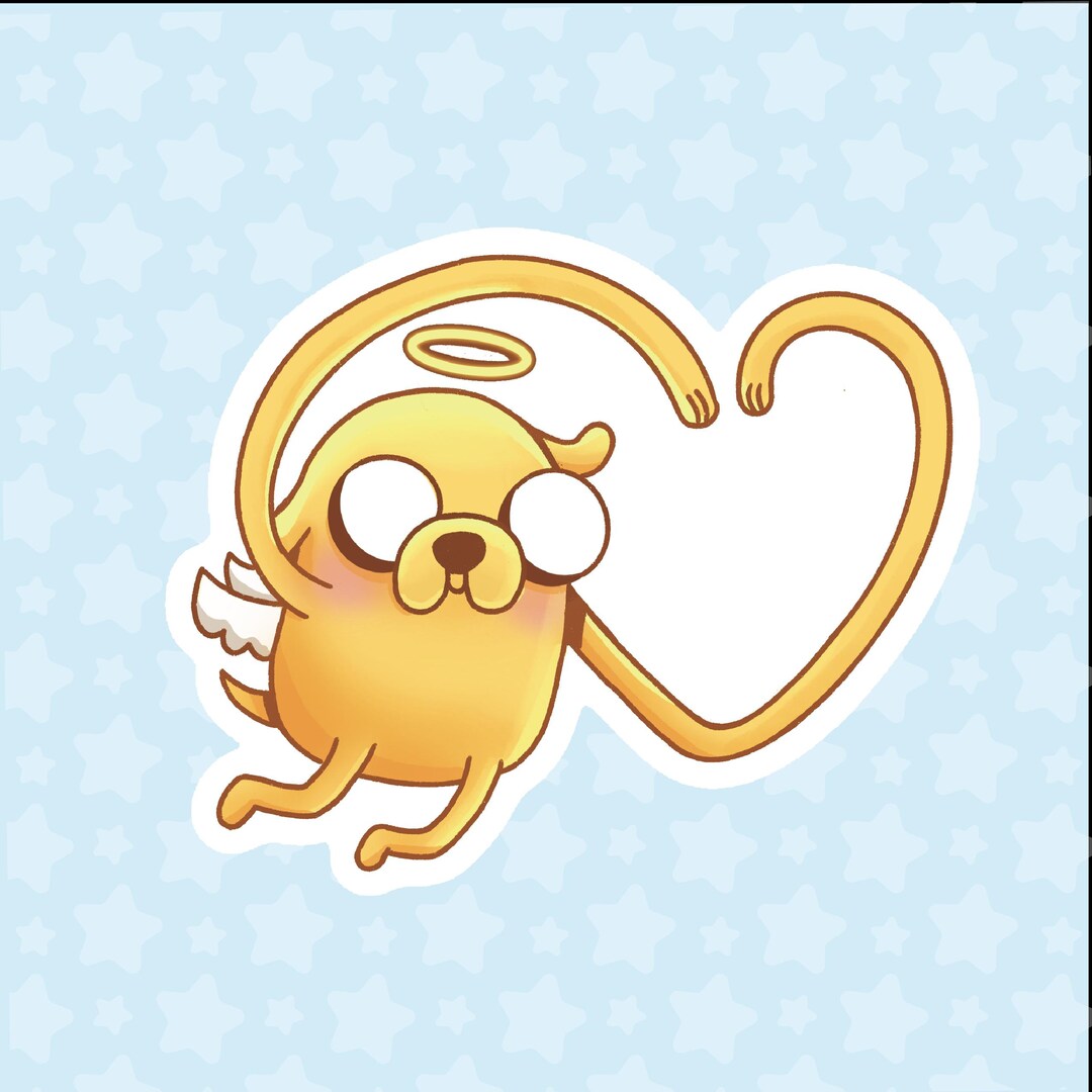 Adventure Time Jake the Dog Angel Sticker - Vinyl Waterproof - Etsy