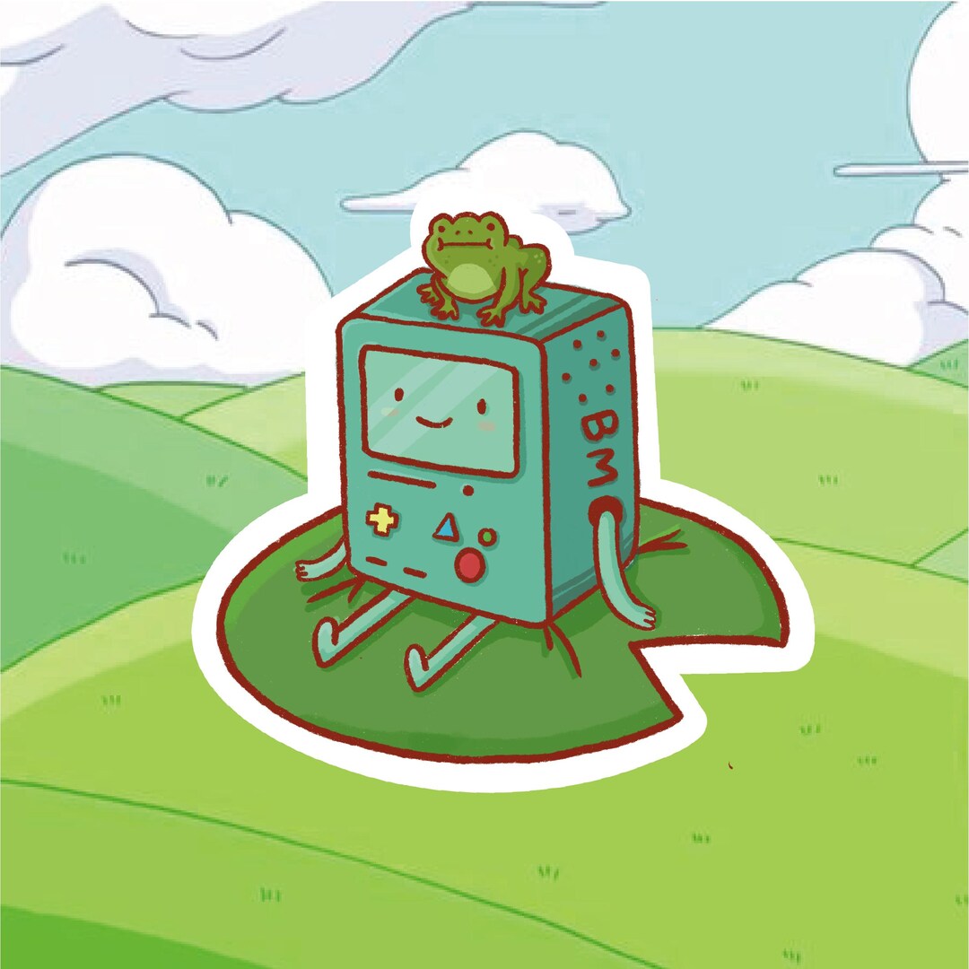Adventure Time Bmo & Frog Sticker - Waterproof Vinyl - Etsy