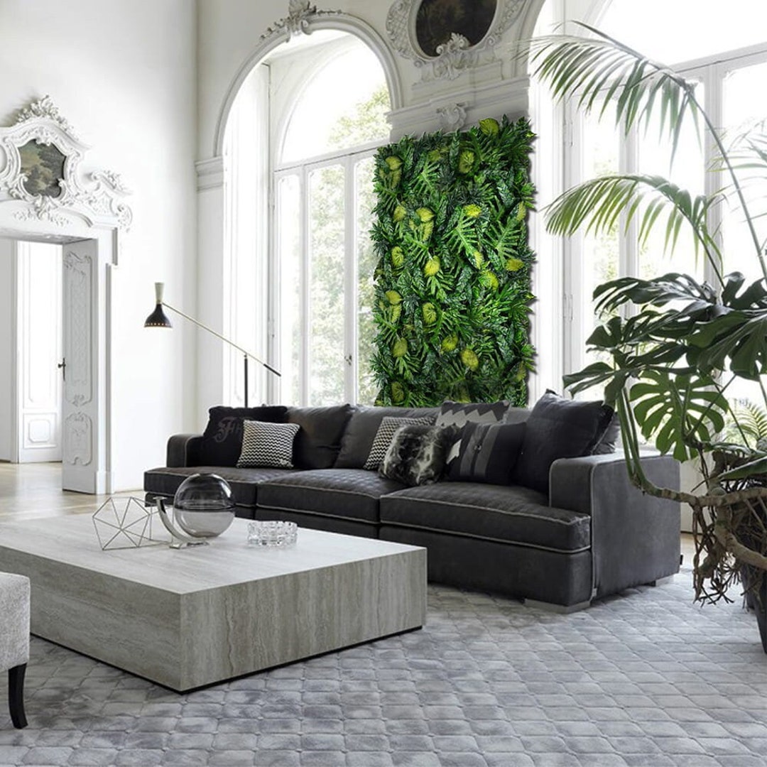 Artificial Plant Wall - Big Leafy - Green Wall Indoor - Plant Vertical ...