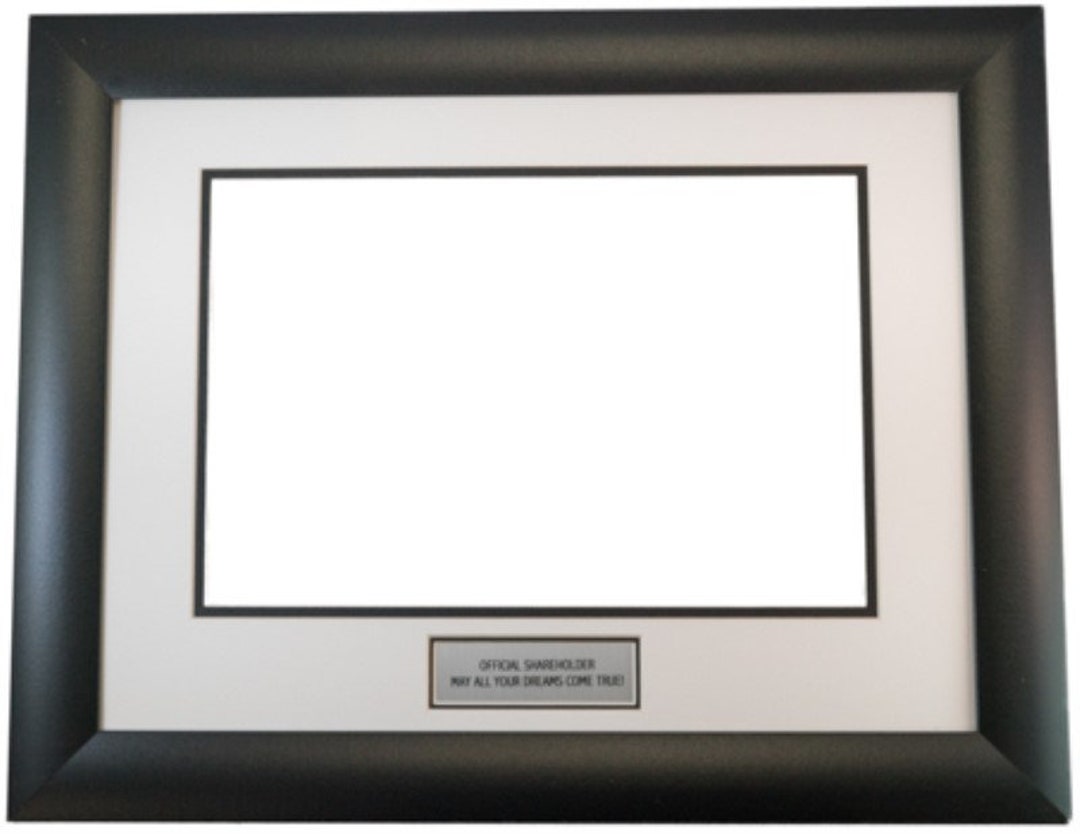Black Stock Certificate Frame and Custom Mat With Engraving - Etsy