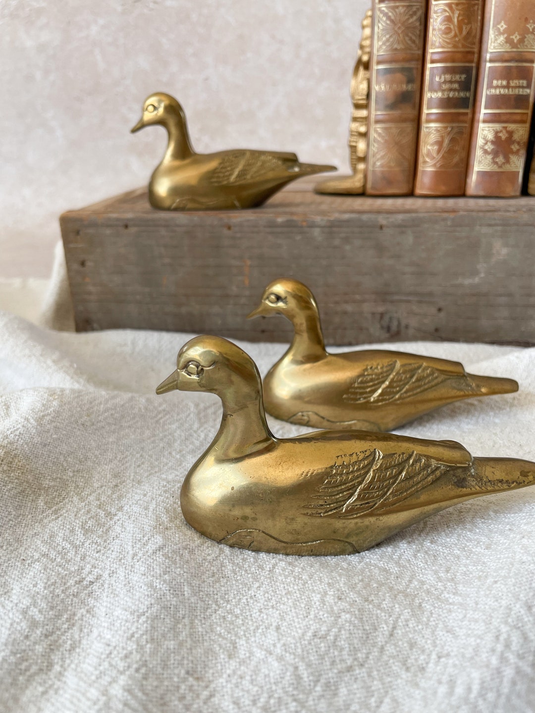 Set of 3 Brass Ducks Mid-century Brass Animals Three Ducks - Etsy