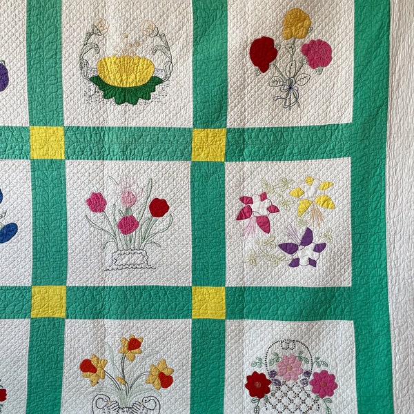 Embroidered Quilt - Etsy