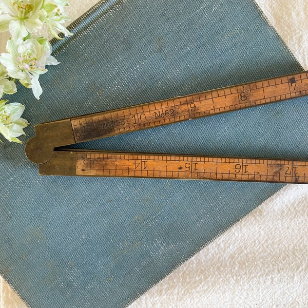 Antique Folding Ruler - Etsy