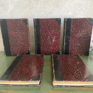 Early 1900s Swedish Book Set -black Leather-bound Antique Books - Etsy