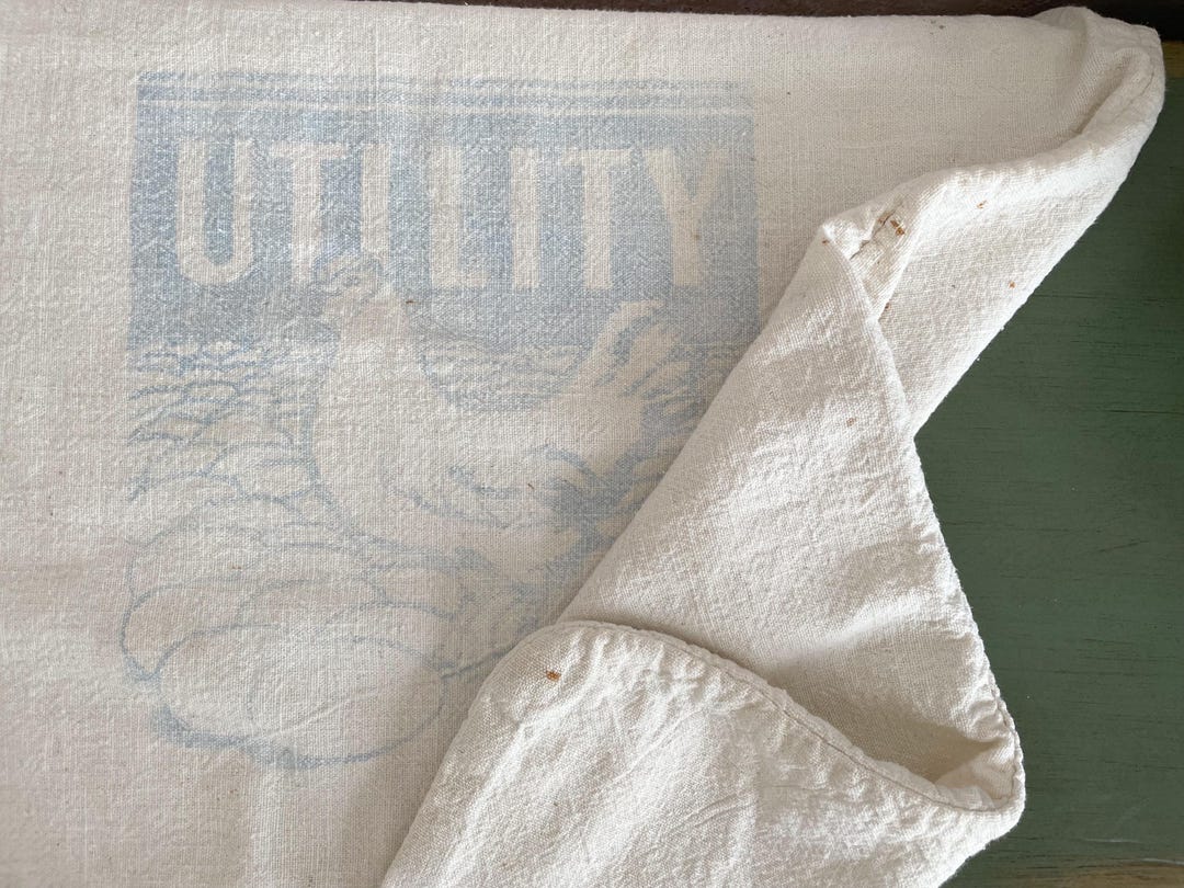 Authentic Vintage Feed Sack - Chicken Feed Sack - Hen and Egg Vintage ...