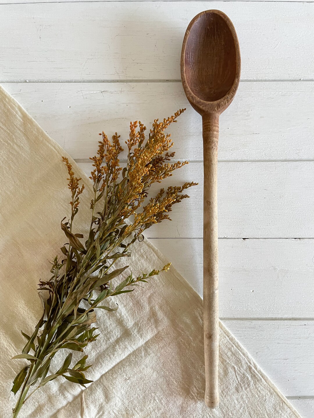 Large Primitive Wooden Spoon Antique Hand Carved Spoon - Etsy