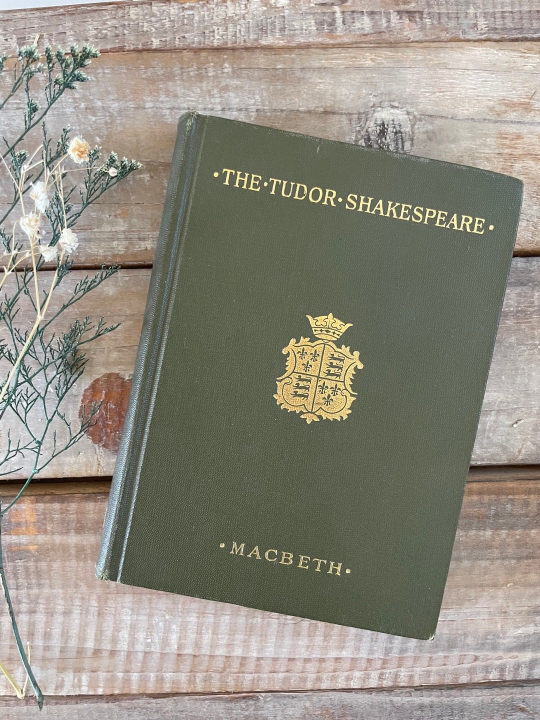 1911 Shakespeare Macbeth Antique Green Book Green and Gold Vintage Book ...