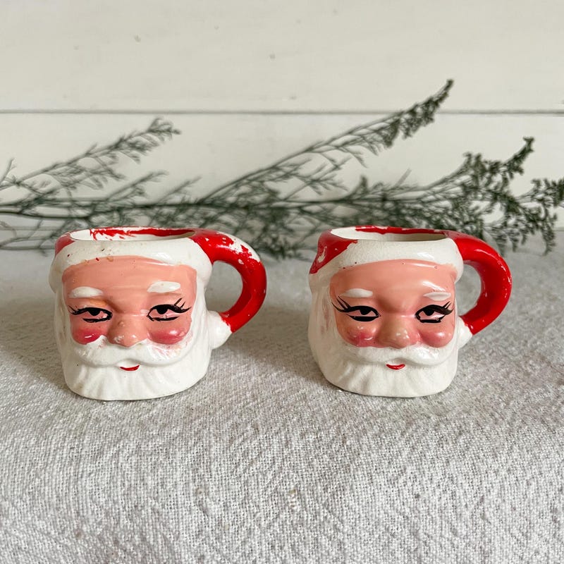Vintage Santa Mugs - Etsy