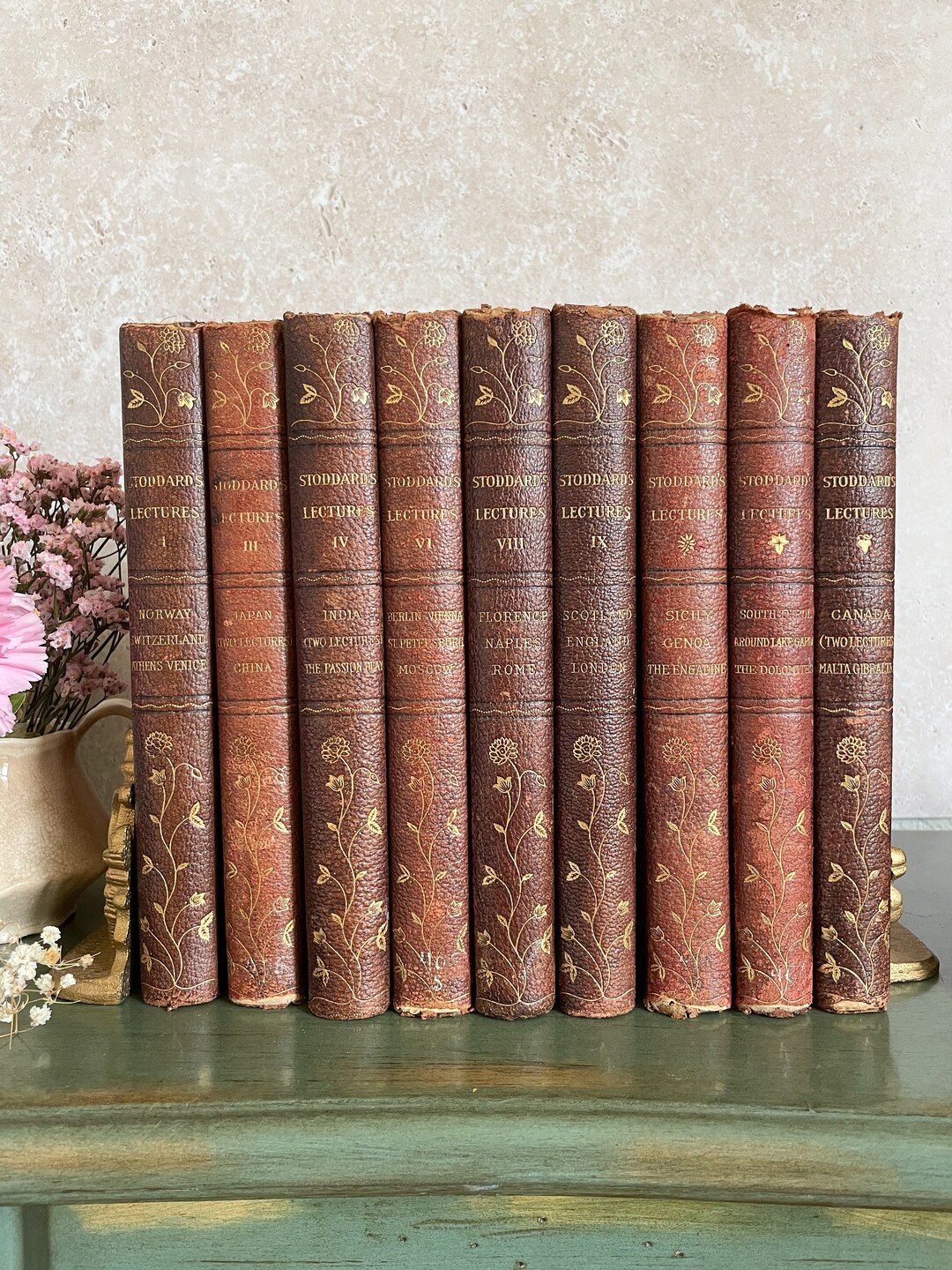 Set of 9 Antique Books John L. Stoddard's Lectures Antique World ...