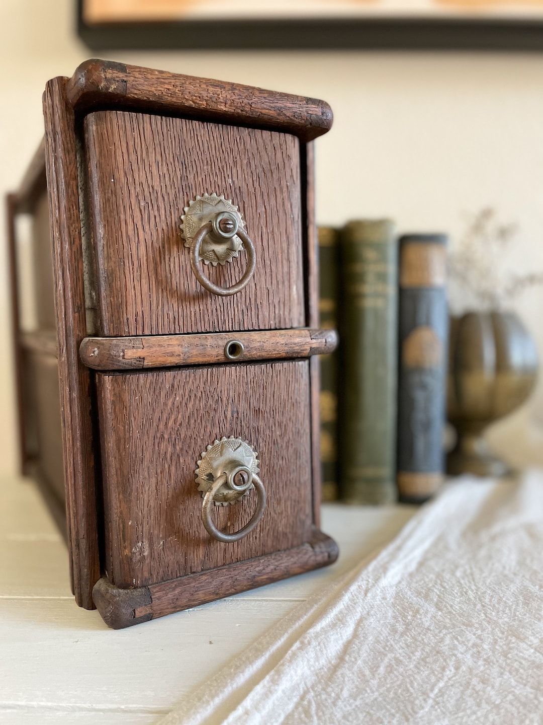 Antique Sewing Machine Drawers - Wooden Sewing Storage - Antique ...