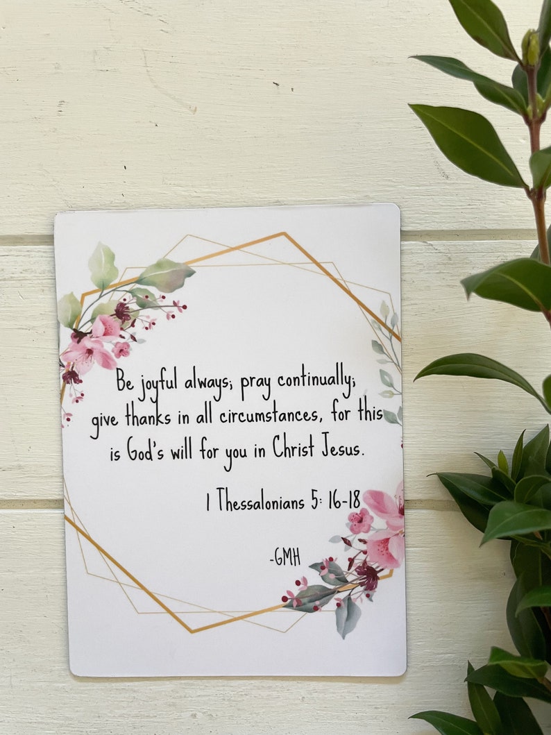 Floral Bible Verse Magnet – Teacher Gift, 1 Thessalonians 5:16-18 - Etsy