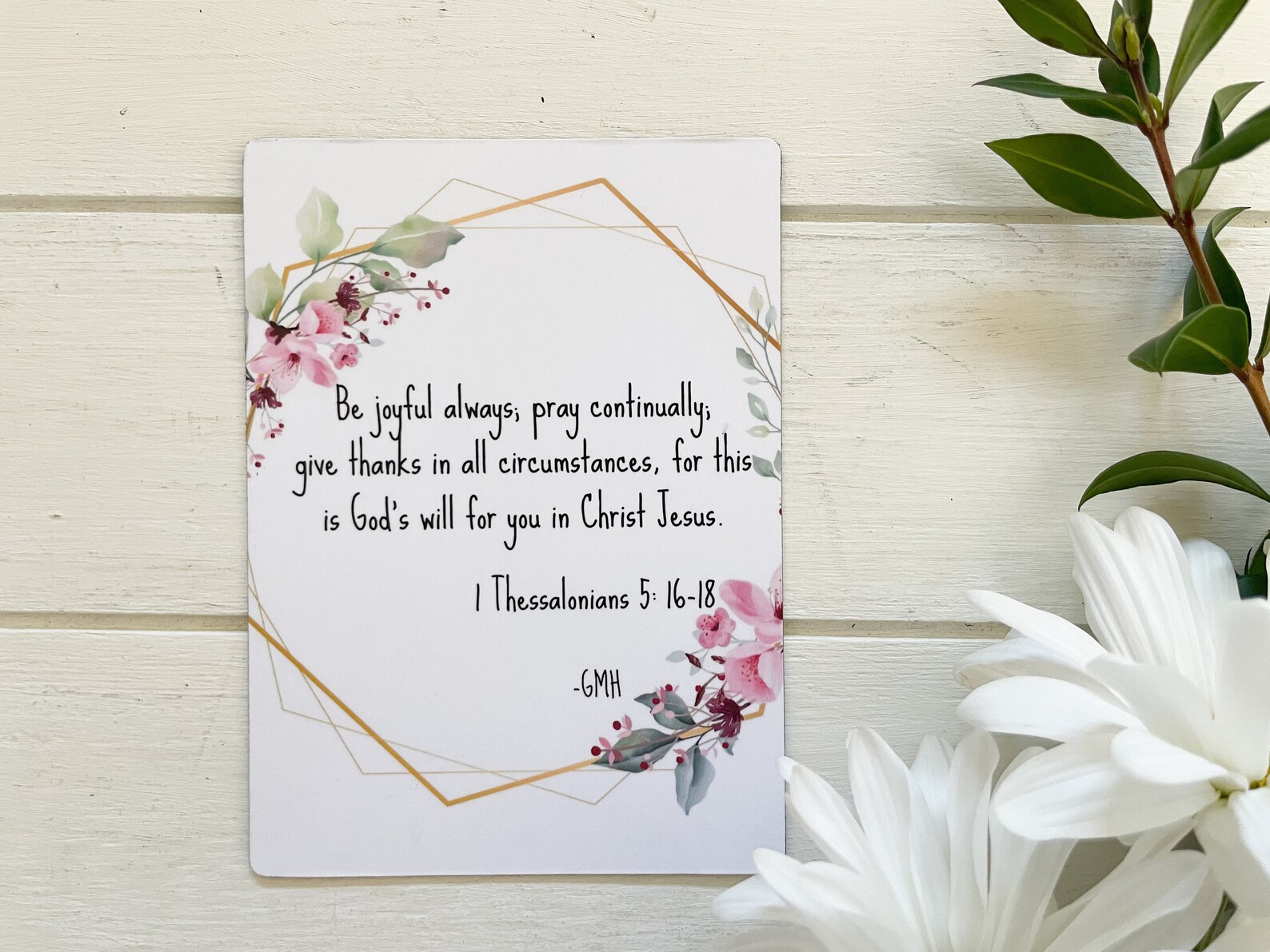 Floral Bible Verse Magnet – Teacher Gift, 1 Thessalonians 5:16-18 - Etsy