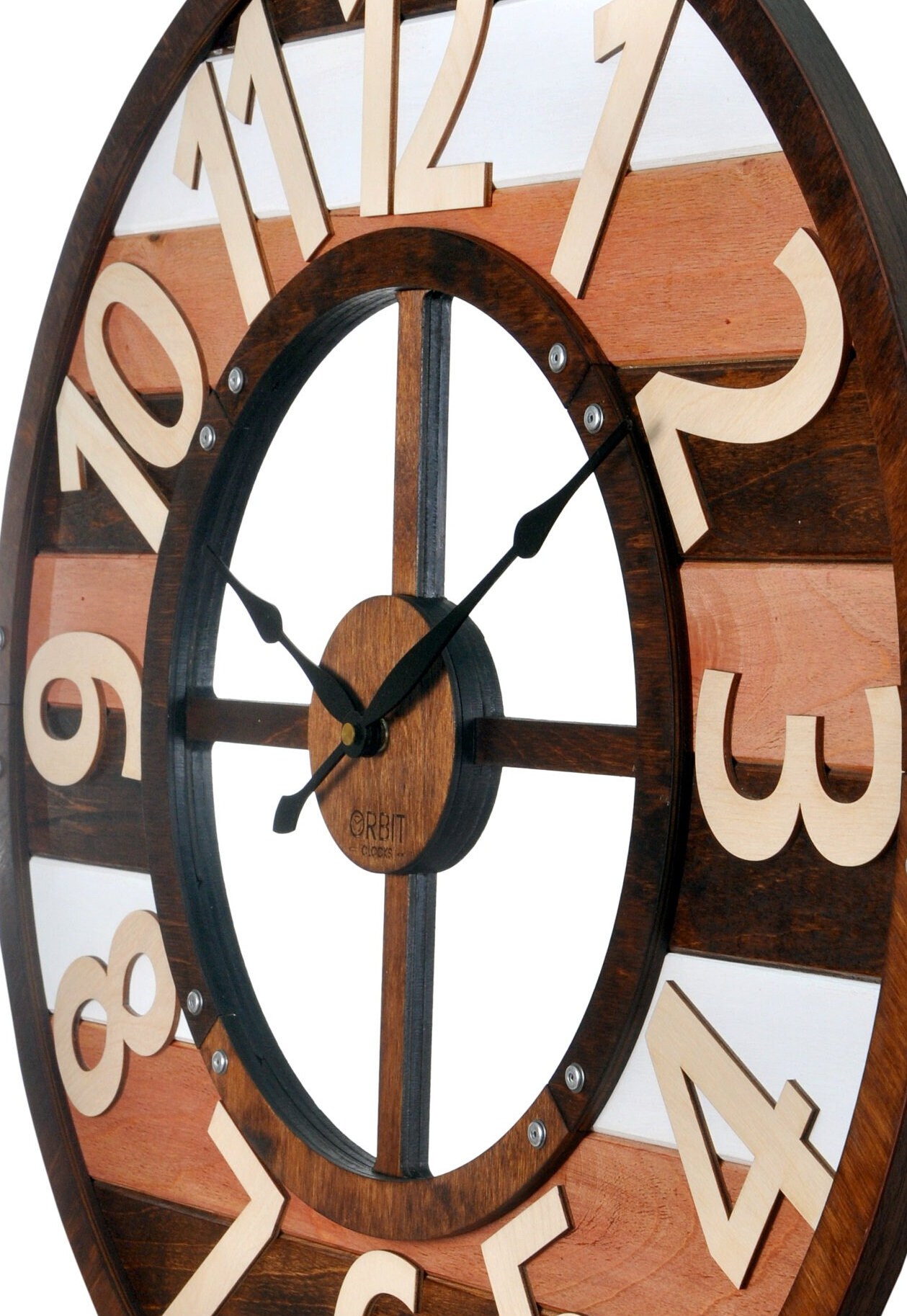Orbit Clocks® 24 Handcrafted Wood Plank Wall Clock Shiplap - Etsy